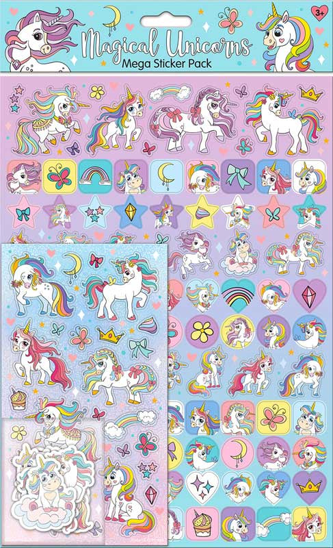 Klistermærker - Stickers - Magical Unicorn - Mega Pack – Spellara